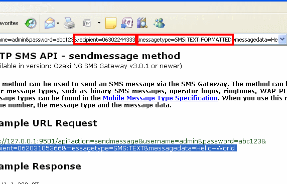 How to send special characters via GSM modem using the built-in HTTP server